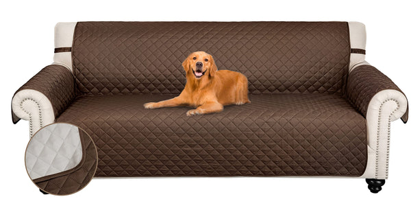 WATERPROOF COTTON QUILTED SOFA COVER - SOFA RUNNERS (BROWN)